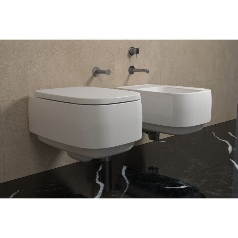 FLAG WC WALL-HUNG GOCLEAN WHITE COMPLETE WITH FIXINGS - Ceramica Flaminia