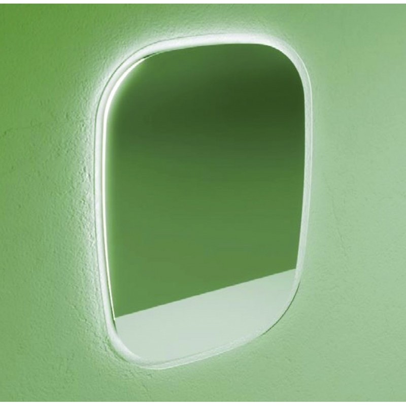 FLAG 52 reversible mirror with transparent ground edge and FLAMINIA LED ...