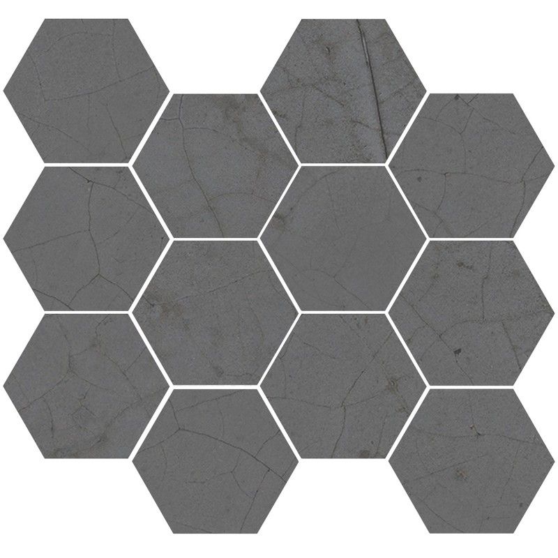 CRACKED GRAPHITE NAT MOSAIC HEX 30X28 - CERAMICAS APARICI