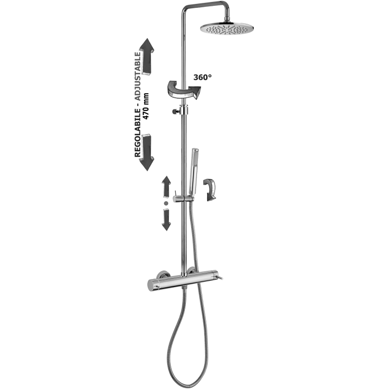 Adjustable shower column NEW MINI MASTER Chrome - Paffoni ZCOL 599 NEW ...