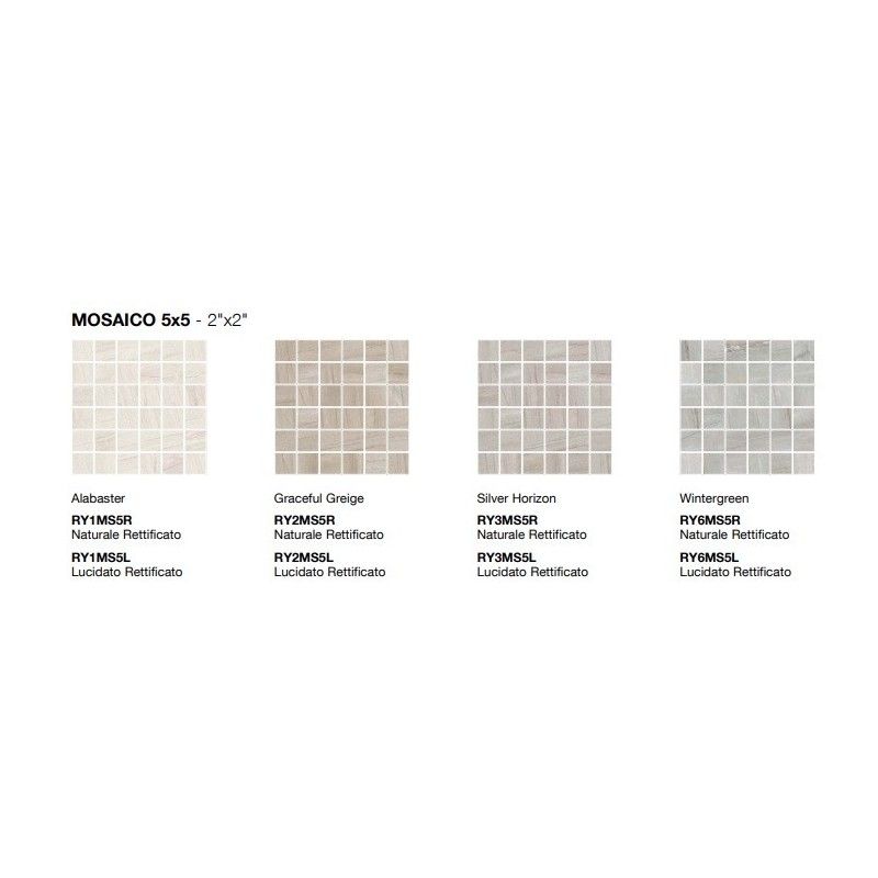 CRYSTAL GREIGE MOSAIC 5X5 SQ - COEM RY2MS5R