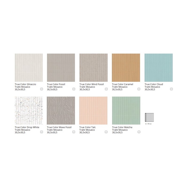 TRUE COLOR GHIACCIO TRATTI MOSAIC 30,5X30,5 - FAP CERAMICHE fTLR