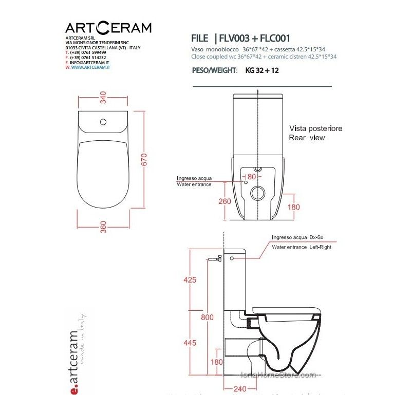 ARTCERAM FILE 2.0 CASSETTA MONOBLOCCO FLC001