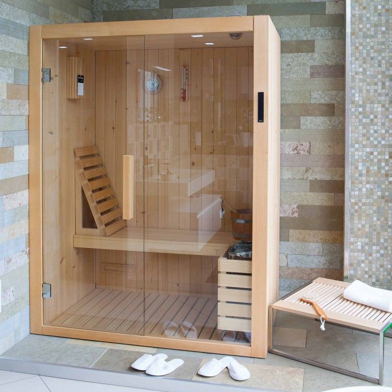 KYRA Sauna 120x120xH.204 Angle / Wall/Niche ABETE - Hafro - Geromin